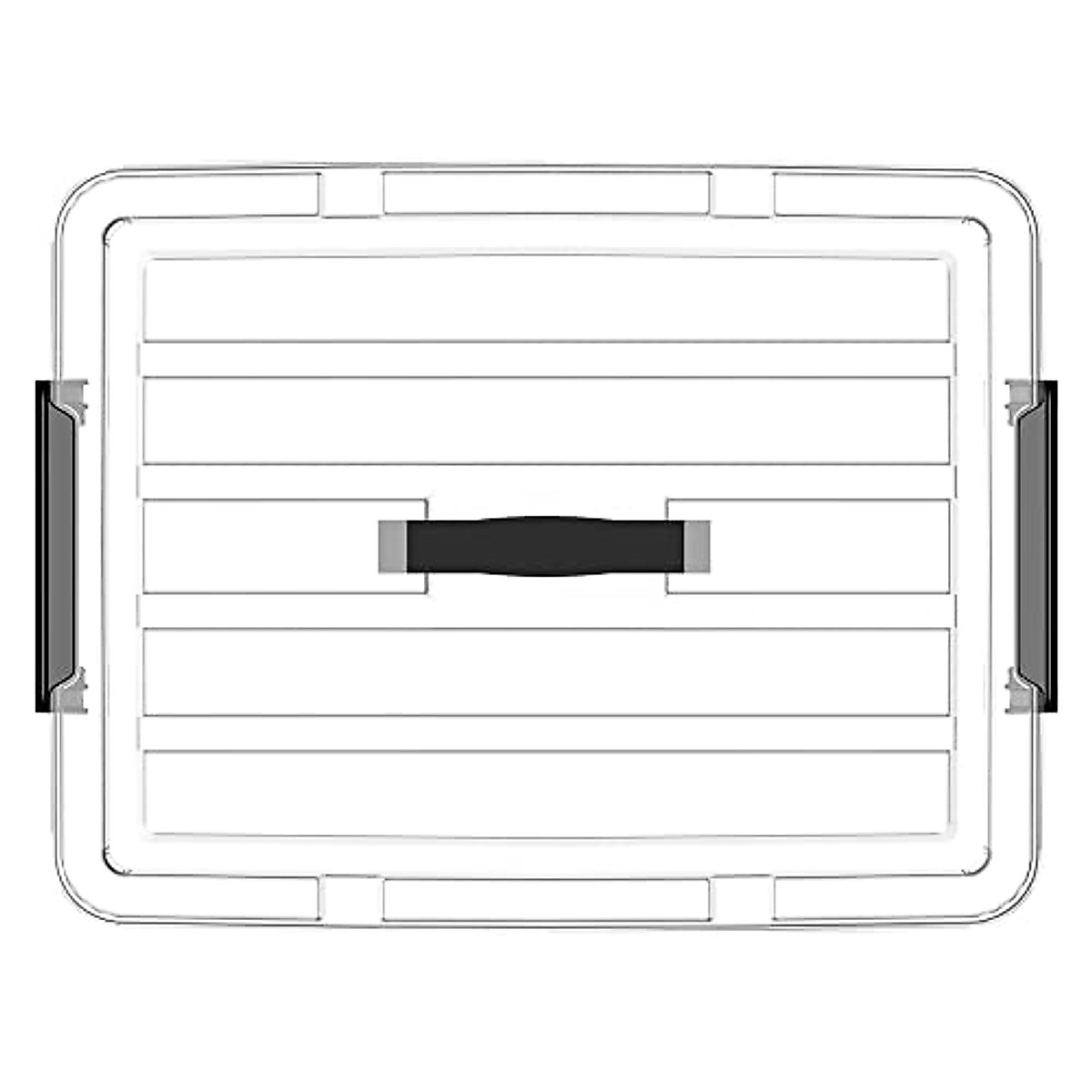 Cetomo 15L*3 Plastic Storage box Tote Organizing Container with Durable Lid and Secure Latching Buckles, Stackable and Nestable, 3Pack, clear with Black Buckle