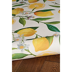 Linon The Anywhere Washable Rug Wesley Ivory/Yellow 5' X 7' Area Rug