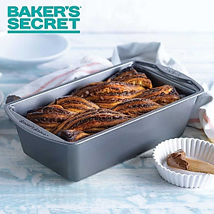 Baker's Secret Large Loaf Pan for Baking Bread, Nonstick Carbon Steel Rectangular Pan 9" x 5", Premium Food-Grade Coating, Non-stick Meatloaf Bread Loaf Pan, Bakeware DIY - Classic Collection