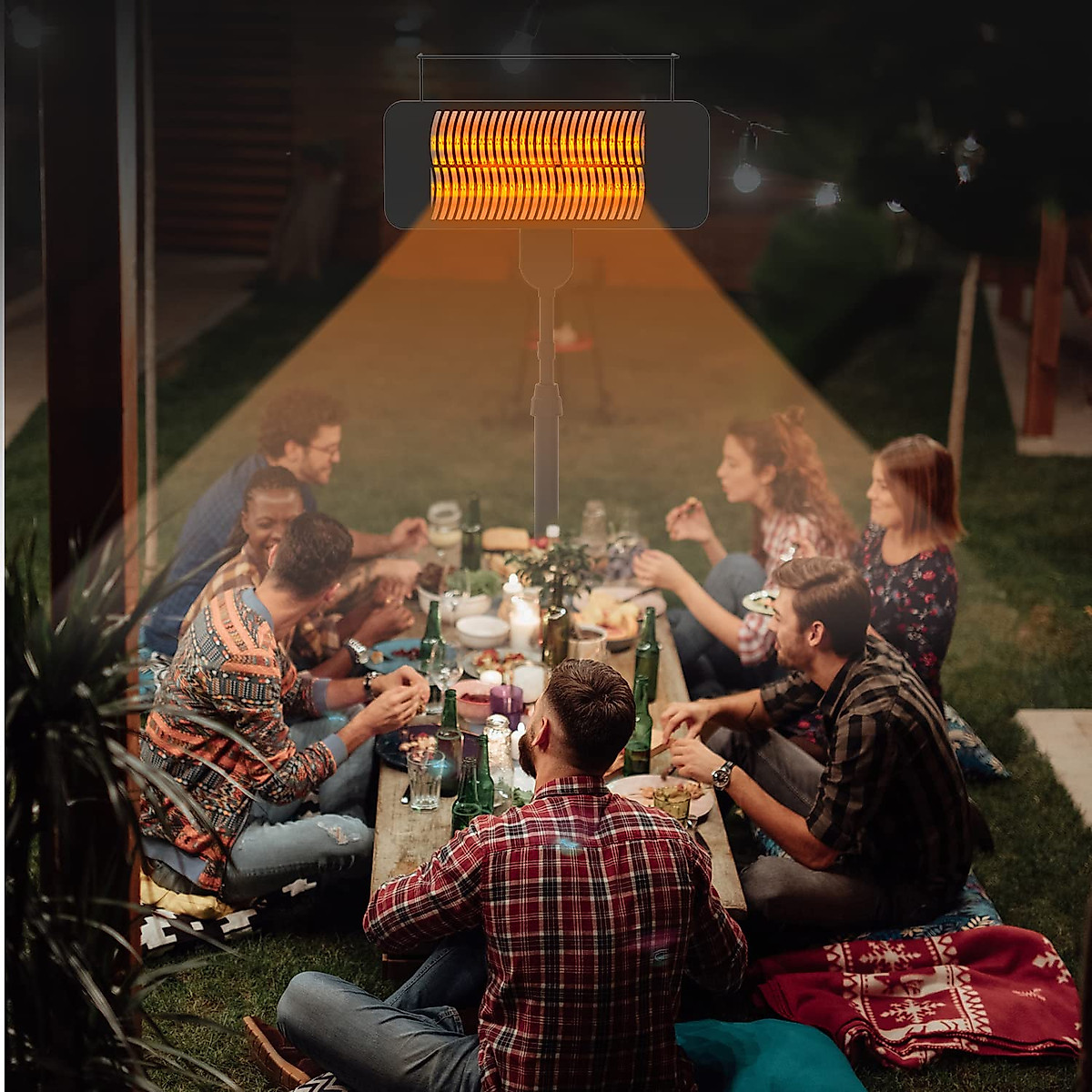 Outdoor Patio Heater Garage 1500W Heater With Timer 3 Modes Fast Heating , Height & Angle Adjustable ,Tip-Over & Overheat Protection, Electric Heaters Wall-Mounted/Standing Garage Backyard Camping