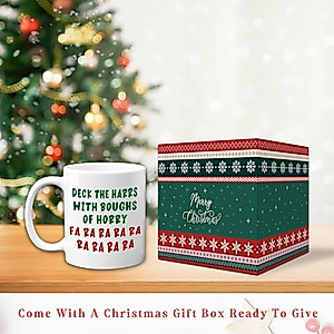 Arsemica Funny Christmas Coffee Mug, 11oz Christmas Story Drinking Cup Merchandise, Novelty Holiday Party Cups for Table Decorations, Xmas White Elephant Gifts for Women Men (Horry)
