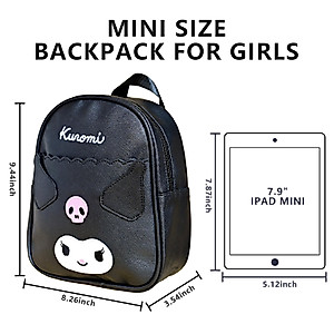 AJZTRC Kawaii Backpack, Cute Cartoon Mini Travel Backpack, Waterproof Faux Leather Anime Bag for Girls Fashion