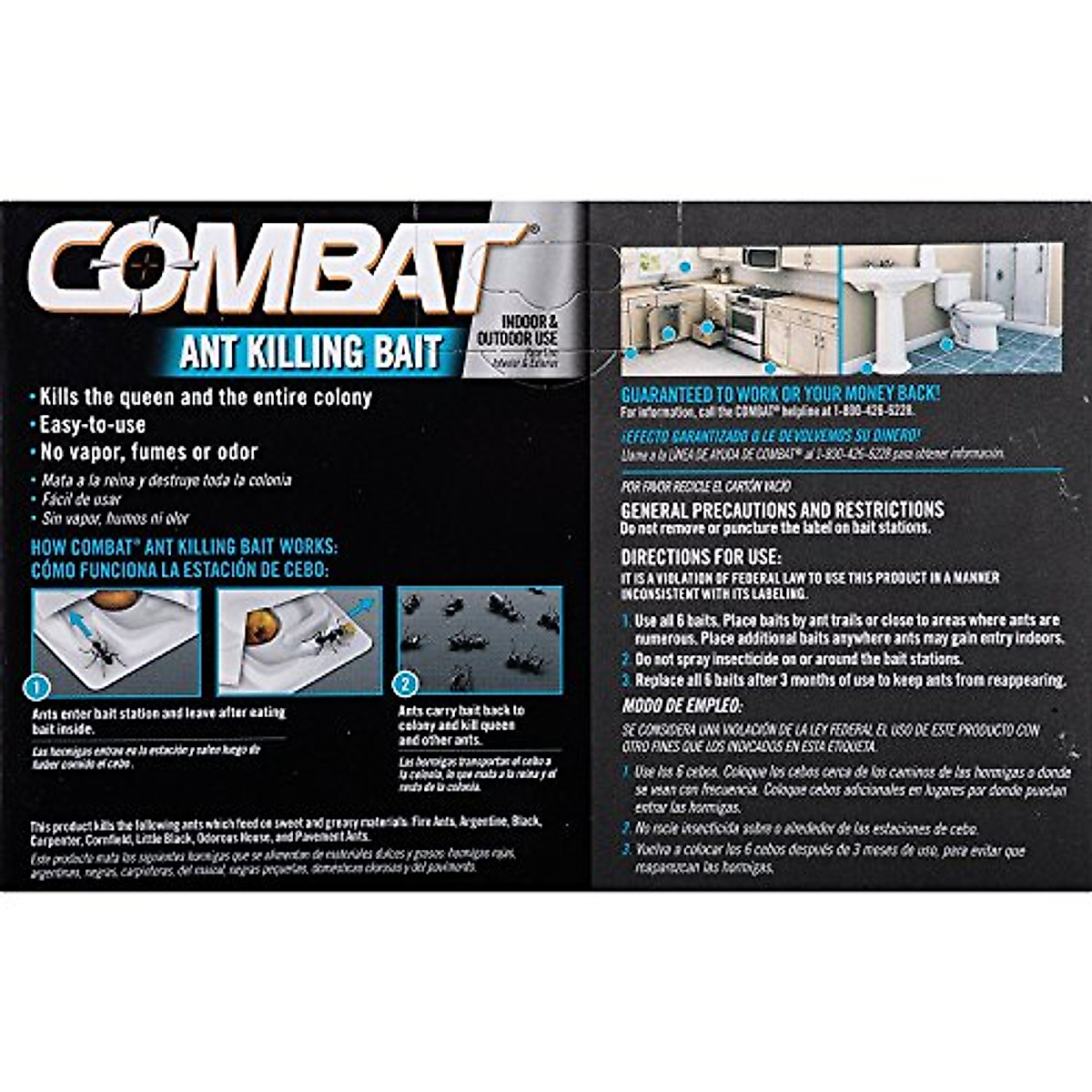Combat 023400459018 Ant Killing Bait Stations, 6 Count (Pack of 4)