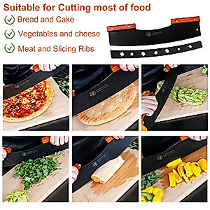 AILUROPODA Pizza Cutter Rocker with Protective Cover, Upgraded 16" Large Pizza Rocker Cutter Sharp Pizza Slicer