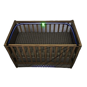 Crib net Crib Tent with Sewn in Storage Pouch, Baby Mosquito net for Crib, Pack N Play, Playpen/Stroller, 3 Sides Zipper Opening, 2 Luminous Zipper Head, Elastic Edges, Easy Attach and Remove, Black