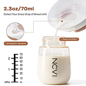 NCVI Breast Milk Collector, Milk Catcher, Breast Shells Protect Sore Nipples for Breastfeeding, Reusable Breastmilk Saver, Wearable Nursing Cups, Letdown Catch Discreet, BPA Free, 2.3oz/70ml, 1PIC
