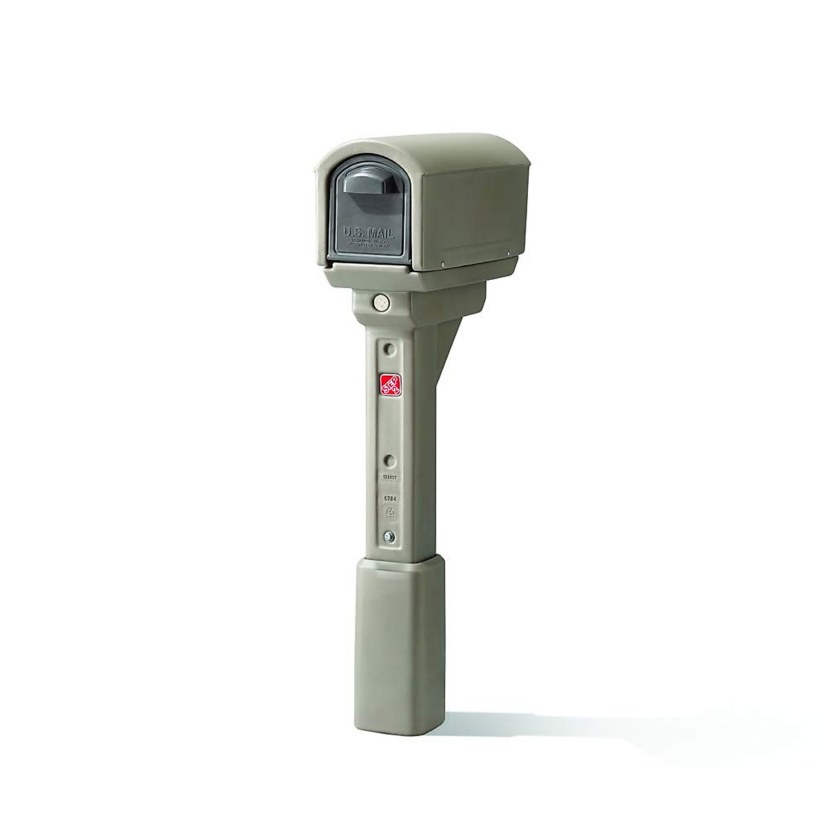 Step2 MailMaster Express Mailbox & Post, Weather Resistant, Large Outdoor Mailboxes, Made of Durable Plastic, Easy to Install, Flag Included, Mocha