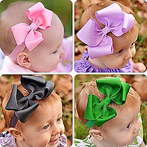 CÉLLOT Baby Girls Headbands Grosgrain Ribbon 4.5" Hair Bows Headband Big Bow Hair Bands for Toddler Pack of 30