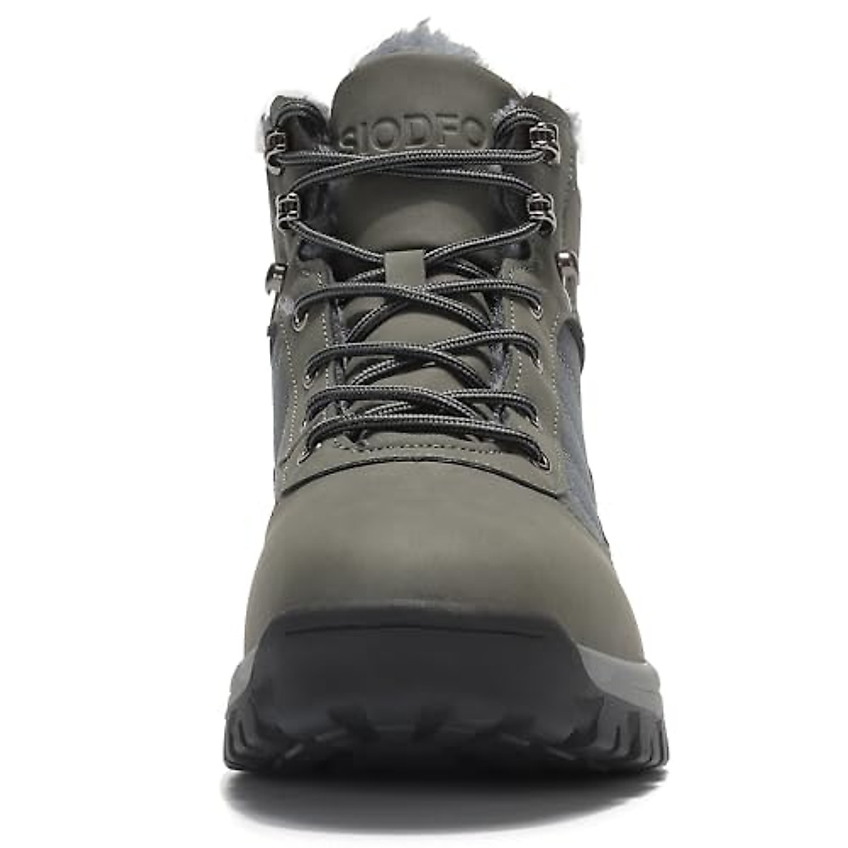 TSIODFO Snow Boots for Men Waterproof Winter Shoes The Cold Weather Insulated Fur Warm Outdoor Boots Grey Size 12