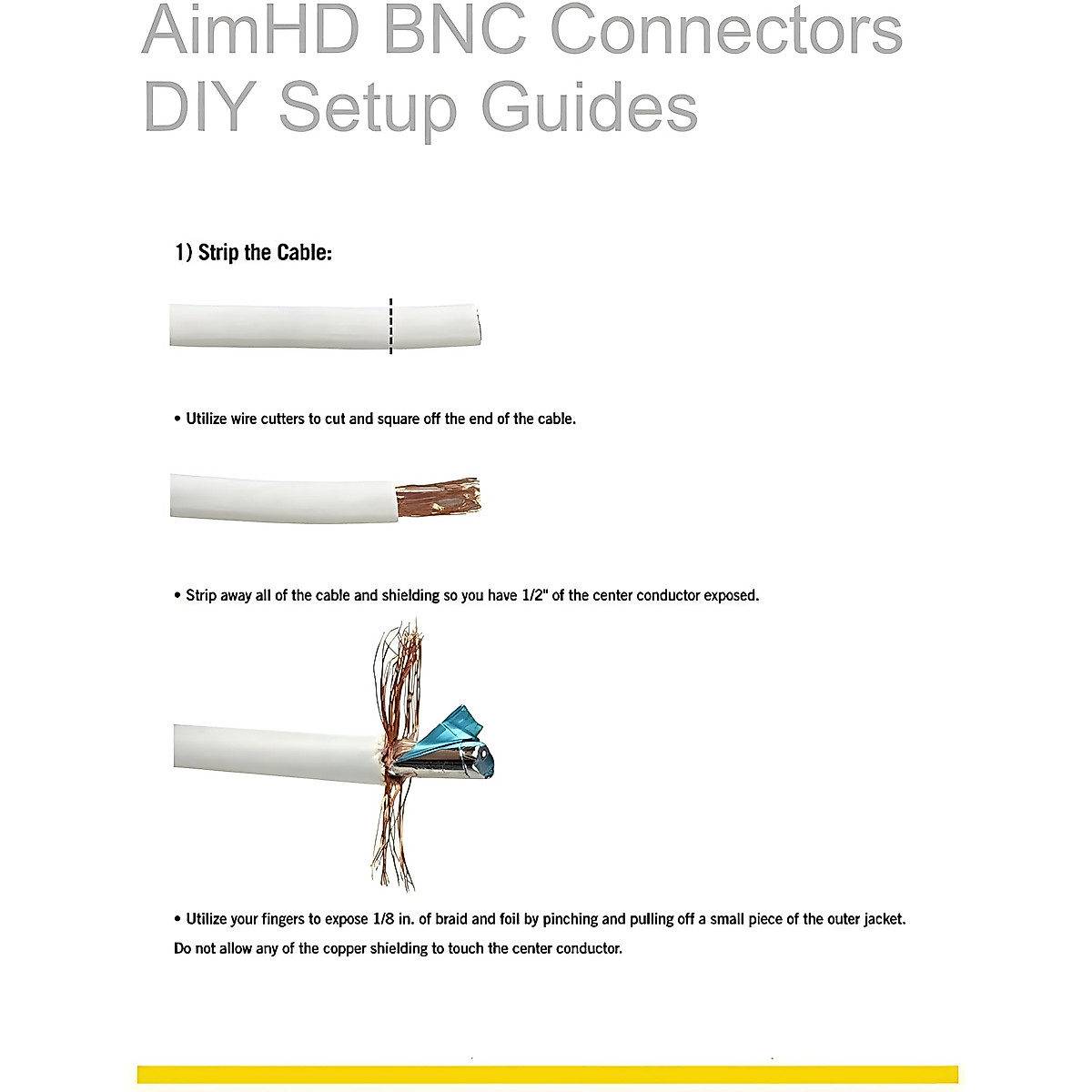 AIMHD 10 Pack BNC Male Connectors RG59 RG6 Screw-on Gold Plated Coaxial Terminal for CCTV Security Surveillance Camera Video Cables