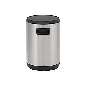 Design Trend 5 Liter Small Round Stainless Steel Step Trash Can with Soft Close Lid 1.3 Gallon, Silver