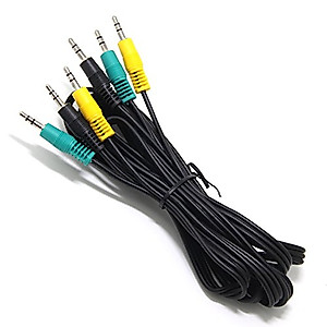 Ancable Replacement Audio Cable for 5.1 Channel Logitech Computer Speakers 3.5mm 1/8 TRS Plug Male to Male 6ft，Compatible with logitech z-5500, z-5450, z-5400, z-5300, z-906, z-680, x540 etc.