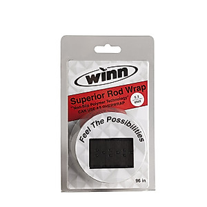 Winnwinn Fishing 96 Inches Overwrap Black Fishing Rod Wrap Tape