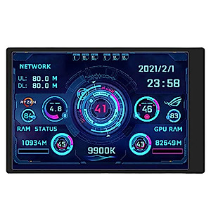 MAKIVI 1 Set 3.5 Inch Computer Small Secondary Screen IPS Full USB-C Chassis Secondary Screen Computer Temperature Monitoring Screen AIDA64