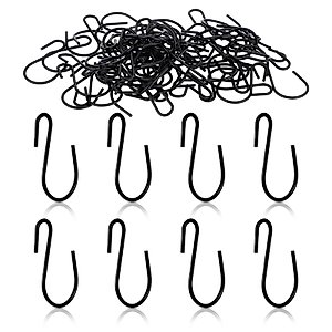 Giantree 60Pcs Mini S Hooks, 1 Inch Small S Hooks for Hanging Small Metal Hooks S Hooks Black, S Shaped Mini Hooks for DIY Crafts Jewellery Hanging Key Chain and Name Plate(Black)