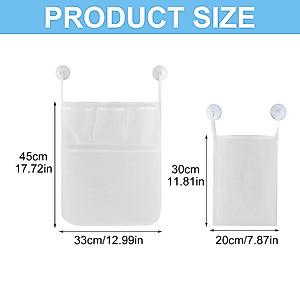 Jaeskeclip 2pcs Bath Toy Storage,Bath Toy Holder,Bath Tub Toy Holder Net With Pockets, Shower Caddy Holds Kids Toys, Soap, Or Shampoo, Hooks Included, White