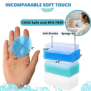 Baby Cradle Cap Treatment Kit | Baby Cradle Cap Brush for Babies - Baby Bath Essentials | Cradle Cap Comb & Baby Bath Sponge (Set of 6)