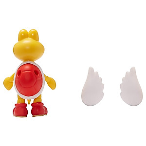 Super Mario Collectible Red para Koopa Troopa 4" Poseable Articulated Action Figure with Wings Accessory, Perfect for Kids & Collectors Alike! for Ages 3+