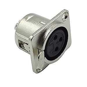 bnafes 6Pcs XLR 3-Pin Female Jack Socket Audio Speaker Panel Mount Connector Adapter for Microphone