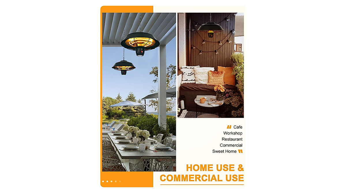 Star Patio Electric Patio Heater with Remote - Outdoor Heating & Lighting