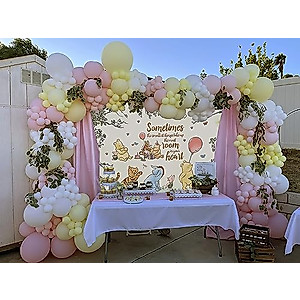 Classic Bear Backdrop Cartoon Animal Honey Bear Forest Friends 1st Birthday Photography Background Banner Boy Girls Newborn Baby Shower Party Decorations Supplies (8x6ft)