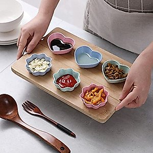 Angoily 30pcs Heart Shaped Soy Sauce Dishes Dip Dipping Bowls for Dinner Baking Dip Bowls Small Dessert Bowls Condiments Server Dishes for Sauce Vinegar Ketchup BBQ Blue Green Pink