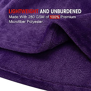 Yescool Wearable Blanket Hoodie,Warm Flannel Giant Hoodie Blanket for Women Men and Adult, Cozy Soft Fleece Hoodie Blanket Sweatshirt Oversized Lounging with Sleeves & Huge Pockets (Purple)