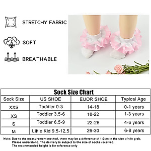 TONGXiNHUA and three Chinese characters 5 Pairs Ruffle Socks, Baby Frilly Socks Big Ruffle Socks for Newborn/Baby/Toddler/Little Girl(6-8 Years, Multicolor 5 pairs-1)