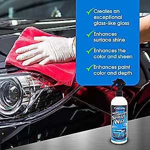 Hi-Lustre Nano Carnauba Spray Wax, Instant Shine Car Wax to Seal & Maintain Paint UV-Blocking, Hydrophobic Car Detailer Wax, Streak-Free and Safe for All Surfaces, Piña Colada Scent, 16 oz