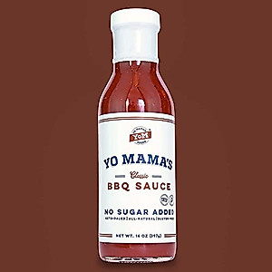 Keto Barbecue BBQ Sauce by Yo Mama's Foods – (Pack of 2) - Vegan, No Sugar Added, Low Carb, Low Sodium, Gluten Free, Paleo, and Made with Whole Non-GMO Tomatoes!