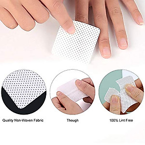 400 PCS Lash Extension Glue Wipes EBANKU Lint Free Glue Cleaning Cotton Pads for Eyelash Extensions Non Woven Nail Polish Remover Wipe Supplies - White