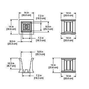 Mayne Cape Cod 14-Inch Square Planter – Self-Watering, Weather-Resistant Planter for Flowers – Durable Outdoor Design for Patio, Porch, or Entryway