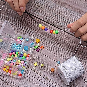 Livder 0.8 mm Elastic String Cord Thread Cords for Jewelry Making Bracelets Beading, 109 Yards, White