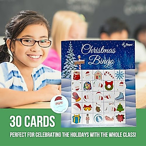 Regal Games - Holiday Bingo Set - Classroom Size Game Kit - Includes 30 Bingo Cards, 280 Bingo Marking Chips, 24 Calling Chips - 8” x 7” Cardstock
