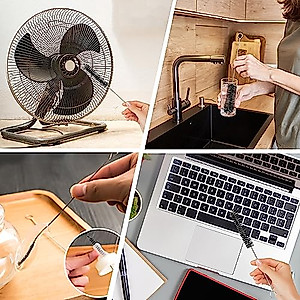 8 Pcs Bottle Brush and Straw Cleaner Brush, Long Deep Nylon Black Bottle Cleaner Brush with Durable Stainless Steel Flexible Handles for Bottles, Straws, Pipes, Wine Decanter, Sinks and Cup Cover