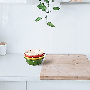 AVLA 4 Pack Porcelain Dessert Bowls, 9 OZ Ceramic Ice Cream Bowls for Kitchen, Small Snack Bowl Set for Appetizer, Nuts, Cereal, Fruit, Soup, Side Dishes, Microwave and Dishwasher Safe (Polka Dot)