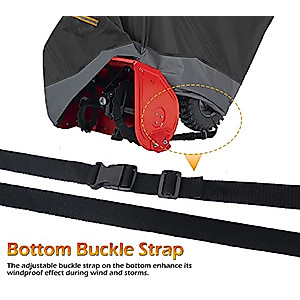 IC ICLOVER Snow Blower Cover, 600D, Two Stage Electric Snow Thrower Cover, Heavy Duty 600D Oxford Fabric Waterproof, Windproof, Sun UV Dust Proof, with Air Vent, Reflective Stripe Handle