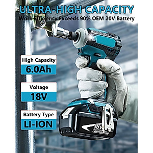 Nyveyoo Upgraded 6.0Ah Replacement 18V Battery for Makita, Compatible with Makita 18V Battery Lithium ion BL1850 BL1850B BL1840 BL1840B BL1830 BL1830B BL1815 LXT 18V Battery Chargers, 4Pack