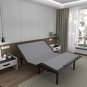 ESHINE Adjustable Bed Frame Smart Bed Queen - Quick Installation in 5 Minutes Electric Bed Base with Massage, Ergonomic Foot&Head Incline, Zero Gravity, Dual USB Ports, Under Bed Light, Queen
