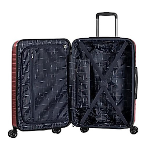 Ben Sherman Sunderland Spinner Travel Upright Luggage, British Red, 24-Inch Checked