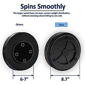 2 Pack Lazy Susan Turntable Organizer 10.2 Inch and 11.4 Inch for Cabinet, Pantry, Kitchen Countertop, Refrigerator, Bathroom and Office, Black Steel