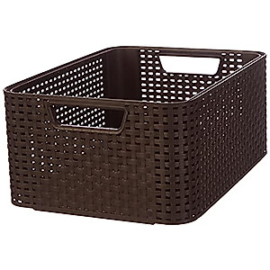 Curver Style M - Storage Boxes & Baskets (Storage Basket, Brown, Rattan, Monotone, Bathroom, Bedroom)