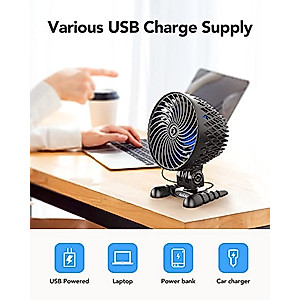 AaoLin USB Desk Fan, Table Fan with CVT Variable Speeds, Quiet Portable, Desktop Mini Personal Fan for Room, Home, Office