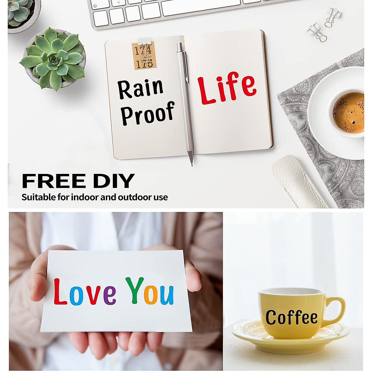 1512 Alphabet Stickers 12 Sheets Alphabet Stickers Vinyl Self-Adhesive Number Alphabet Vinyl Stickers, Mailbox Numbers Labels DIY Crafts Art Making, Decals for Sign,Notebook, Classroom Decor, Door