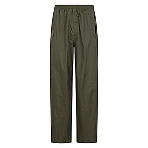 Mountain Warehouse Pakka Mens Waterproof Rain Over Pants - Breathable Khaki Medium