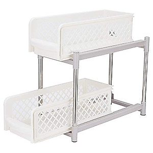 Hyuduo Bathroom Basket, Provides Ample Space Bathroom Storage Rack Storage Cabinet Organizer for Kitchen Bathroom Office Bedroom Garage,Rack