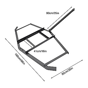 66" Tow Behind Drag Harrow Driveway Tractor Harrow Garden Lawn Tractors with 2 Adjustable Bars Heavy Duty Steel, Driveway Grader for ATV, UTV