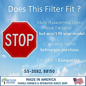 Air Filter Factory Replacement For S5-3082, 88150 Broan Nutone 8.75 x 10.5 x .37 Inches Range Hood Filter Aluminum Mesh Grease 12-Layer Vent Hood Filter