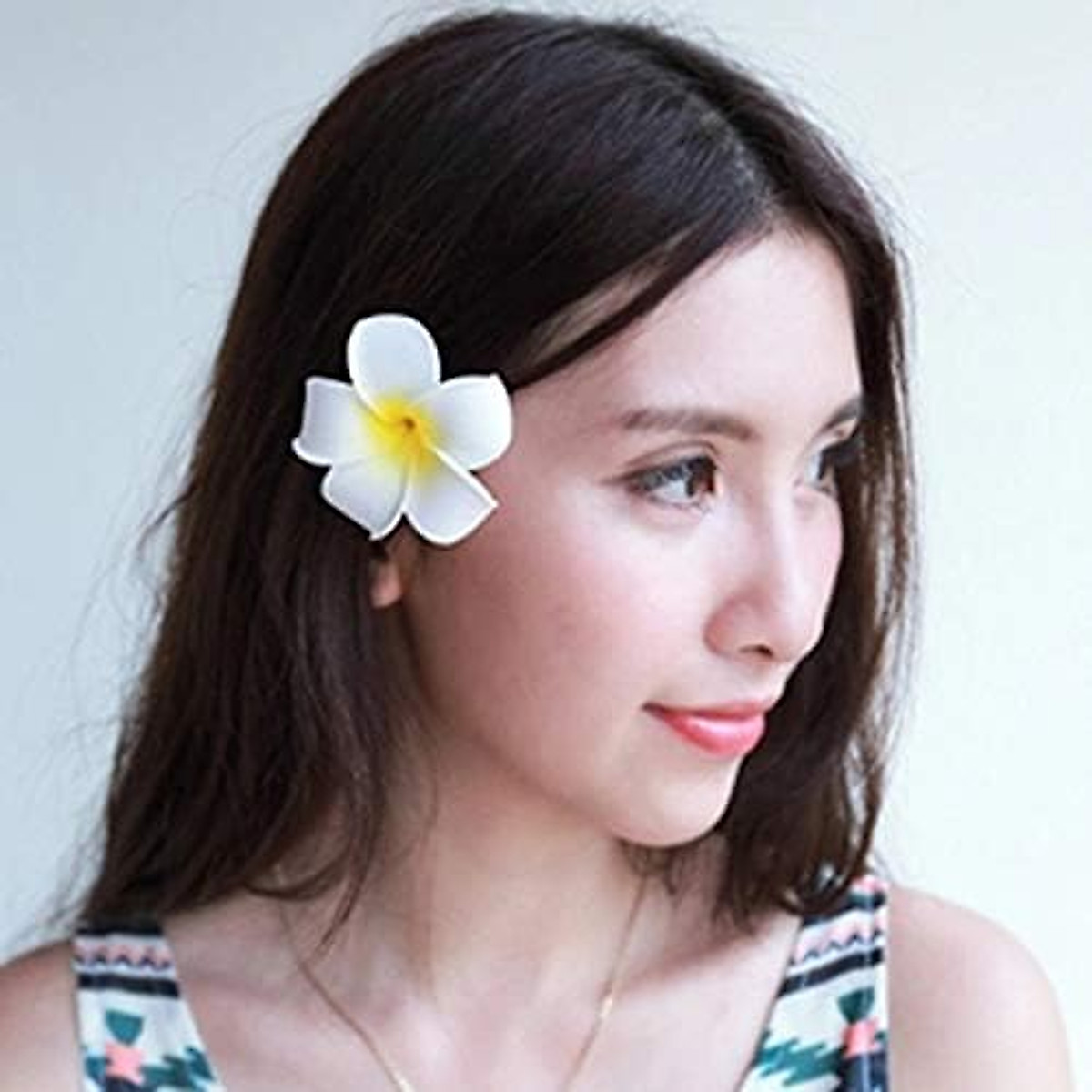 Calcifer® 30pcs 1.97''Hawaii Hawaiian Plumeria Flower Clips Bridal Wedding Party Beach Hair Clips
