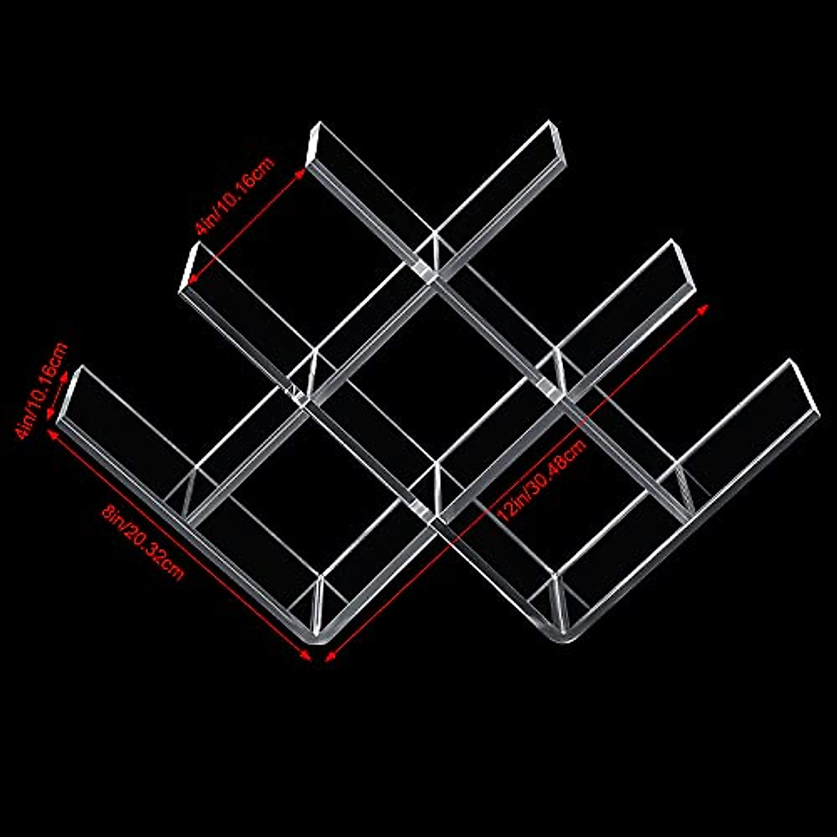 Jetec 8-Bottle Clear Acrylic Wine Rack Butterfly Elegant Acrylic Wine Rack for Home Kitchen Restaurant, Storing 8 Bottles Wines